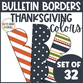 Fall Colors Thanksgiving Bulletin Board Borders Classroom Decor – Beth ...