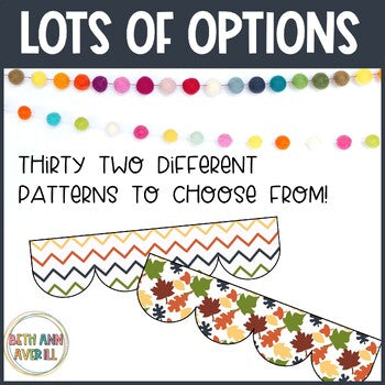 Fall Colors Thanksgiving Bulletin Board Borders Classroom Decor – Beth ...